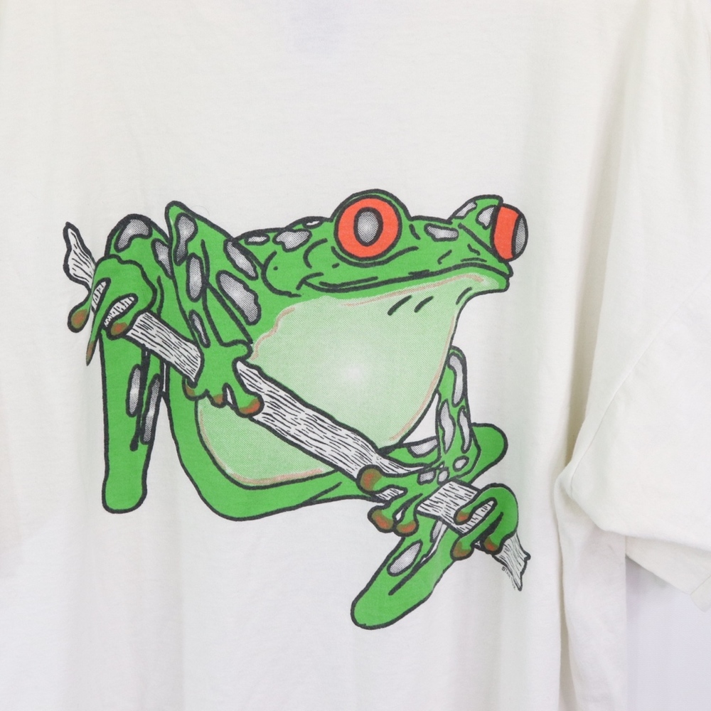 90s Mens Xl Wild About Jon Tree Frog T Shirt White - Gem
